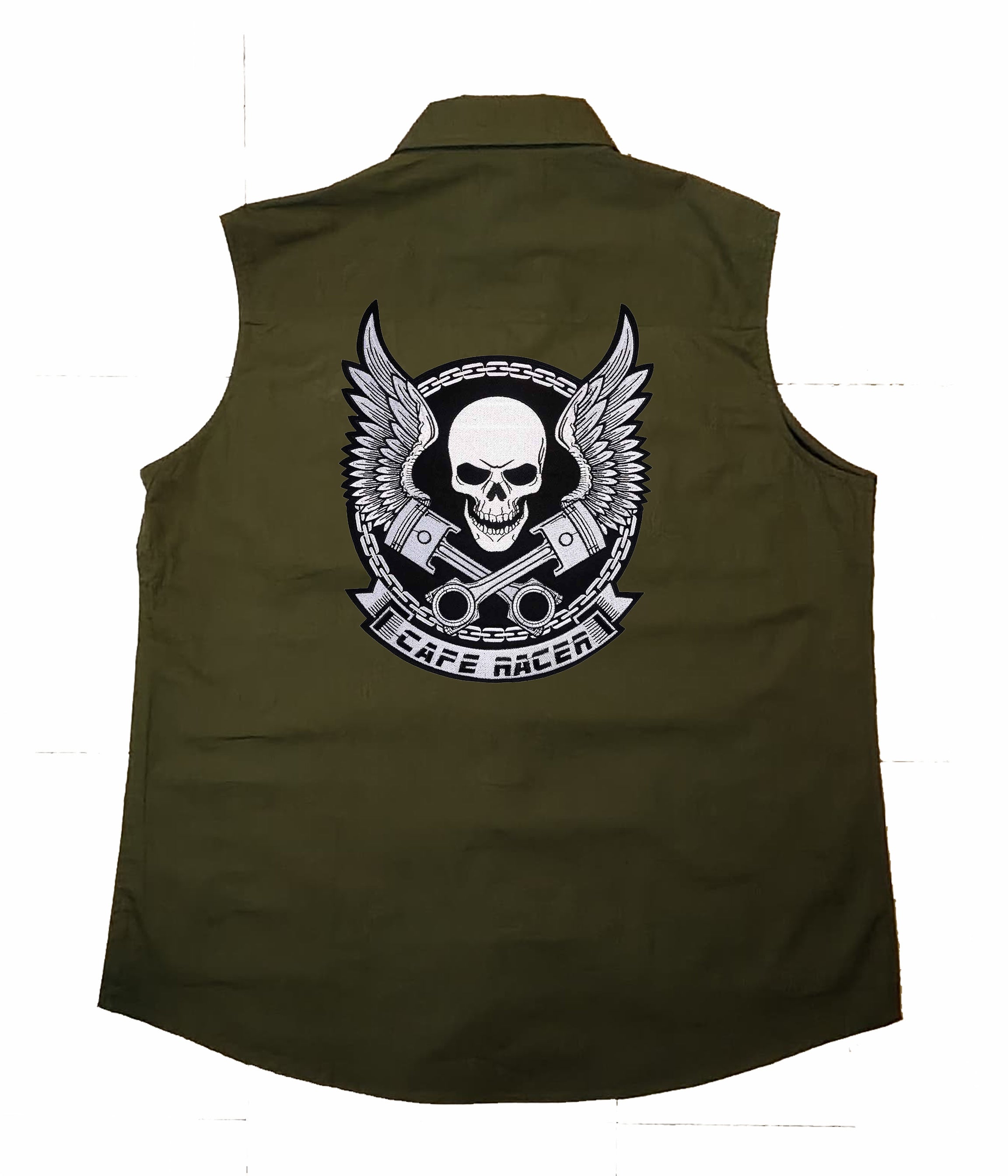Military Green Shirt with Cafe Racer patch – Motohog