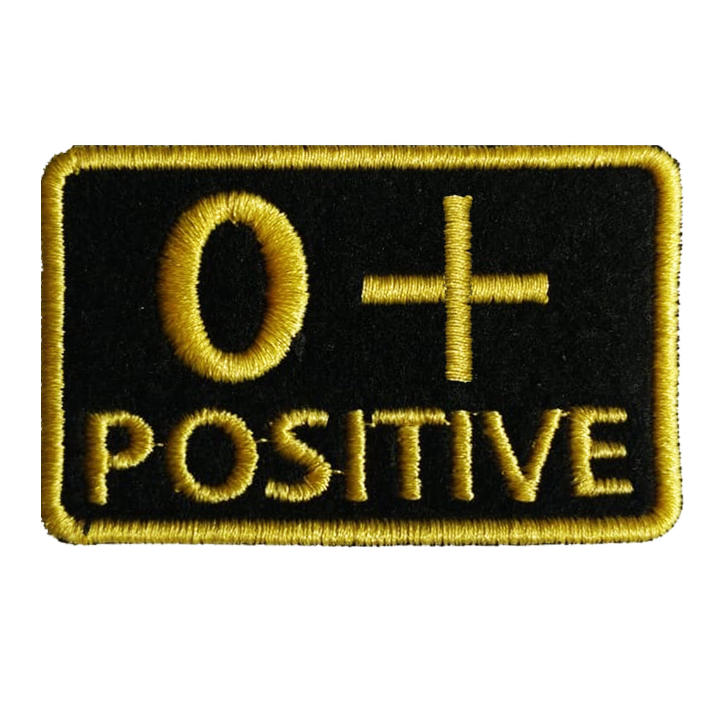 O+ve Blood Group Patch- 3.7 x 1.7 inches – Motohog