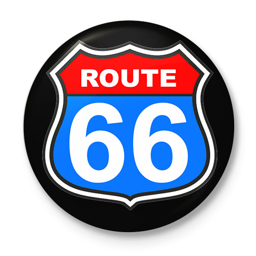 Route 66 Button Badge – Motohog