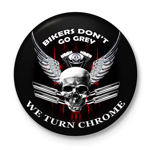 Bikers Turn Chrome Button Badge – Motohog